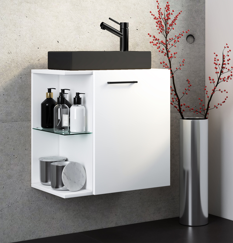 VCM 2-tlg Badmöbel Set Gäste WC Gästebad Waschplatz Waschtisch klein ...